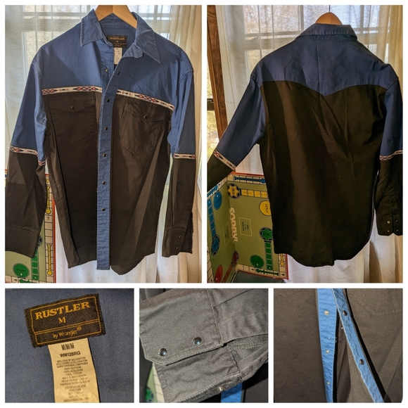 Rustler | Shirts | Vintage Mens Rustler Button Up Pearl Snap Shirt ...